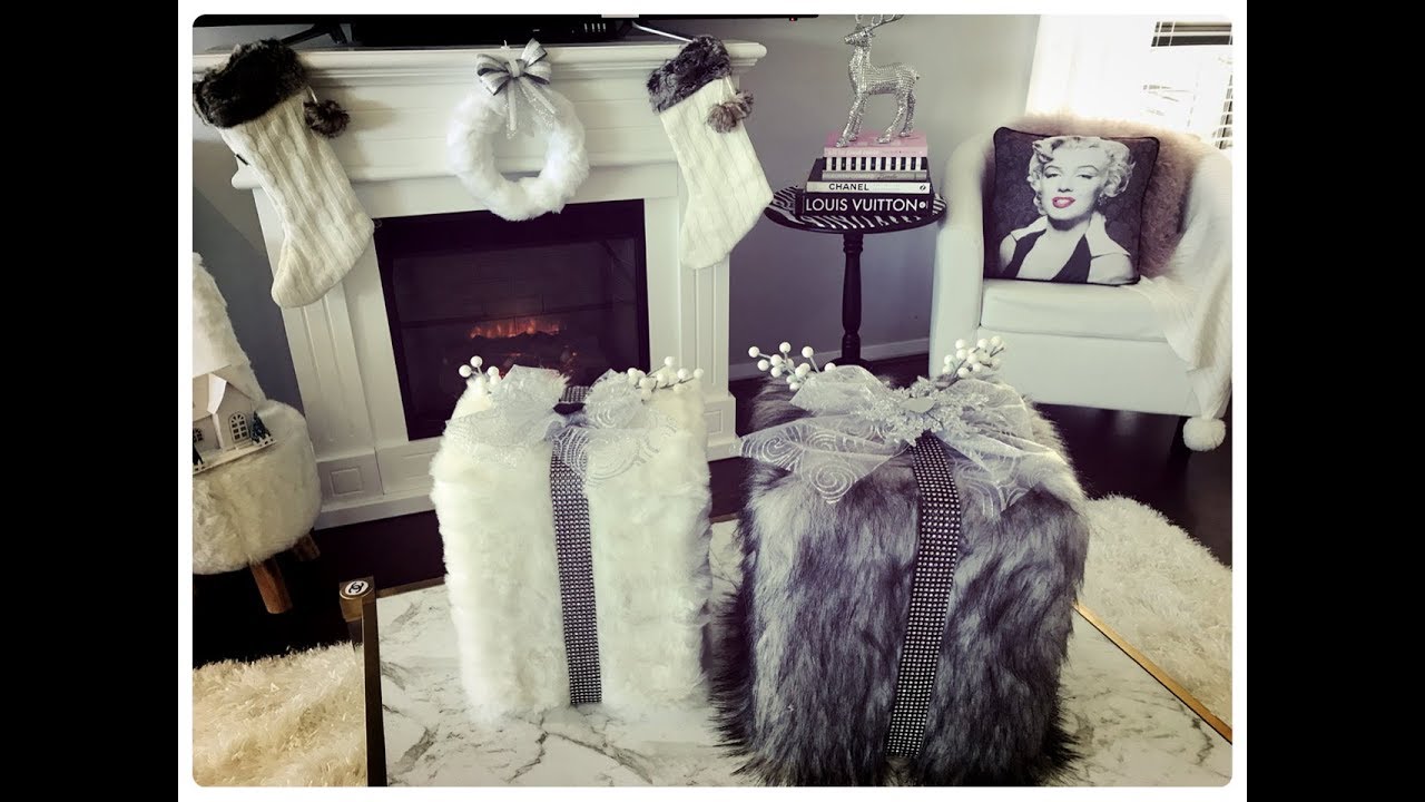 GLAM CHRISTMAS HOME DECOR DIY CHRISTMAS FUR BOXES - YouTube