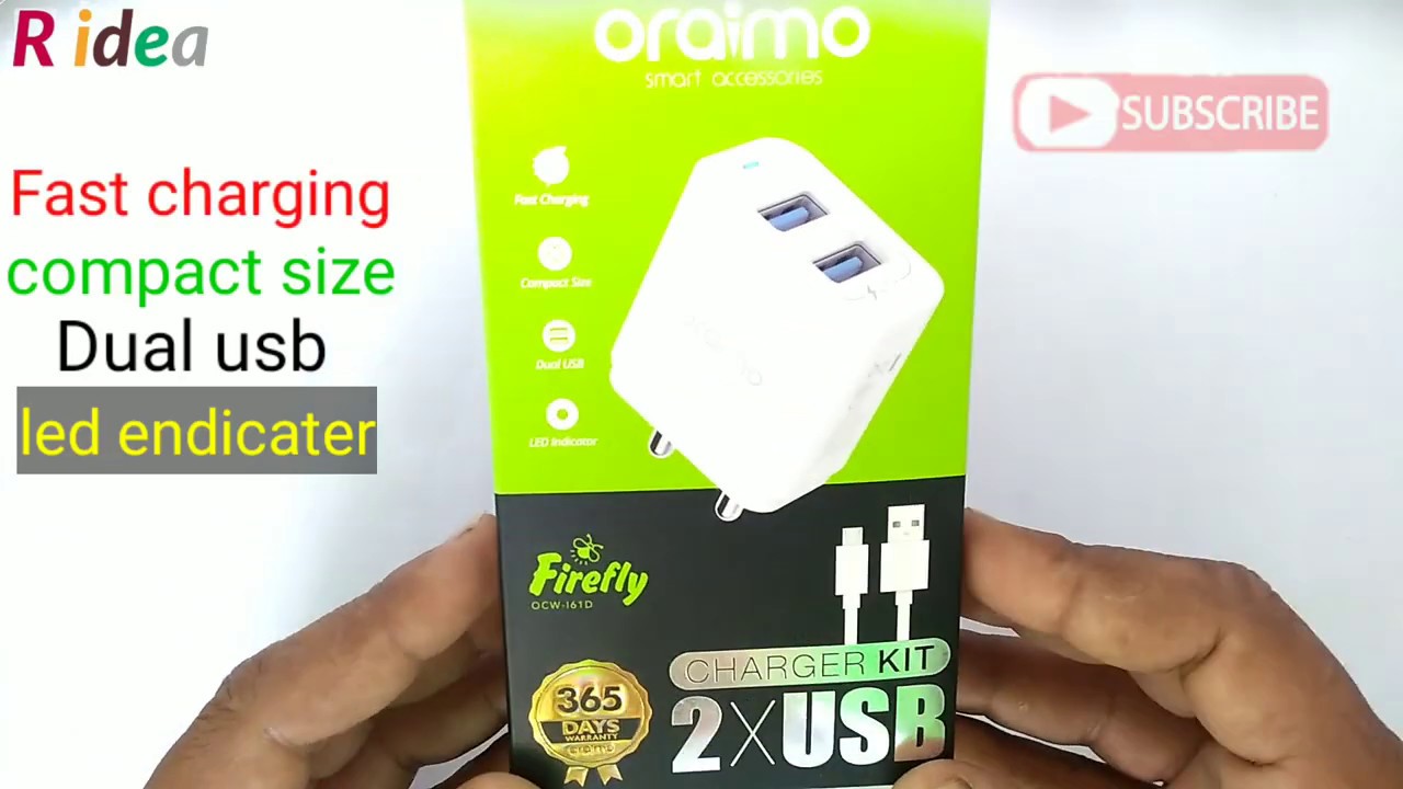 Oraimo fast charger 5v/2.1A dual usb - YouTube