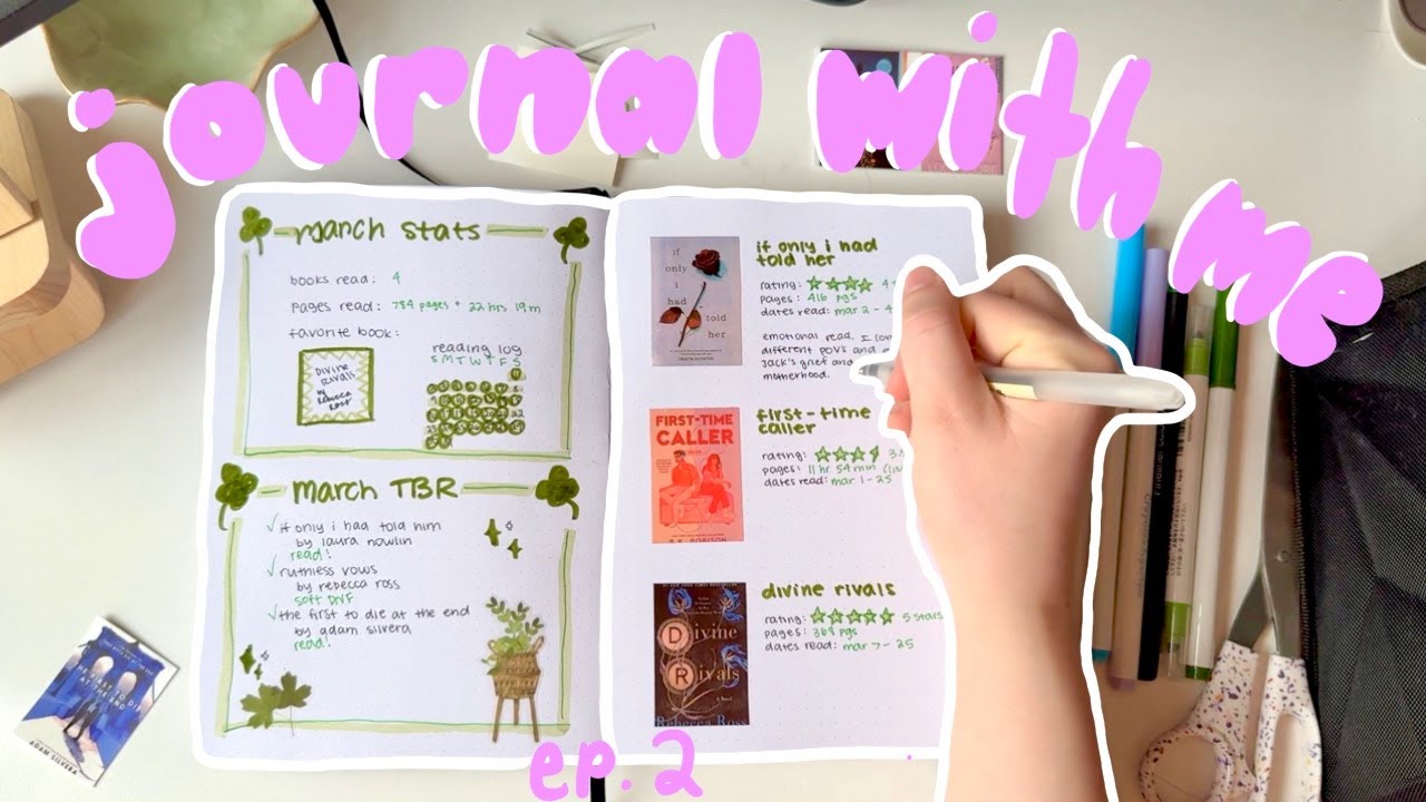 book journal with me! 💜 🖋 {episode 2} - YouTube
