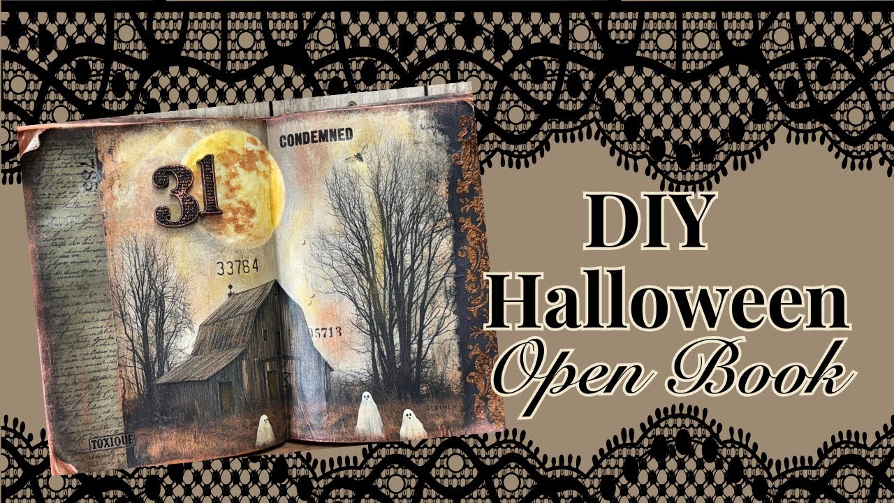 Spooky Open Book Makeover for Halloween Decor 👻 | DIY Altered Book Art ...