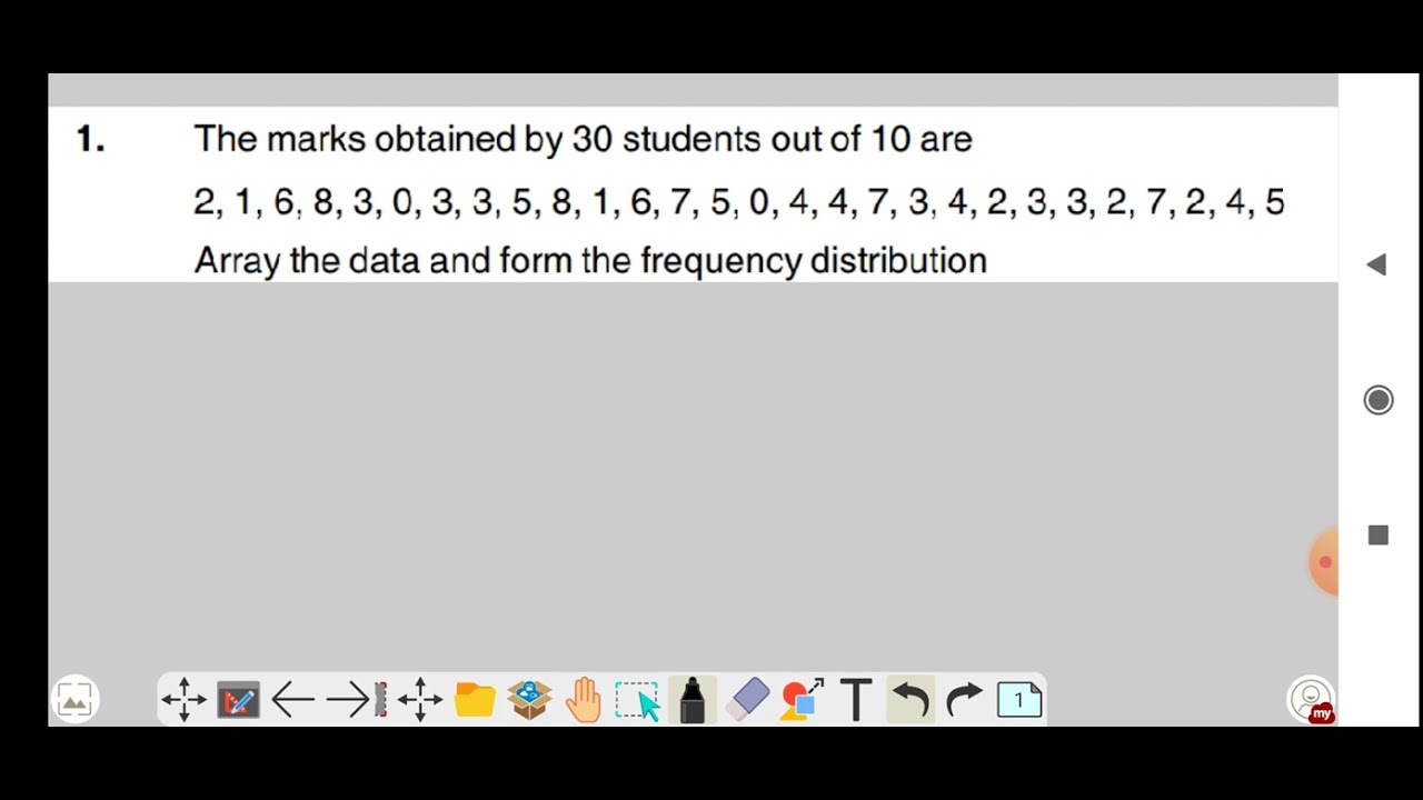 The marks obtained by 30 students out of 10 are , 1, 6, 8, 3, 0, 3, 3 ...