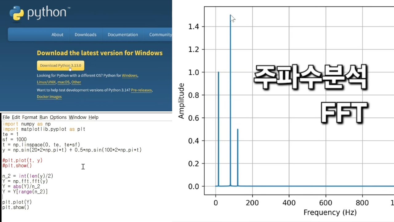 파이썬 주파수분석 FFT - YouTube