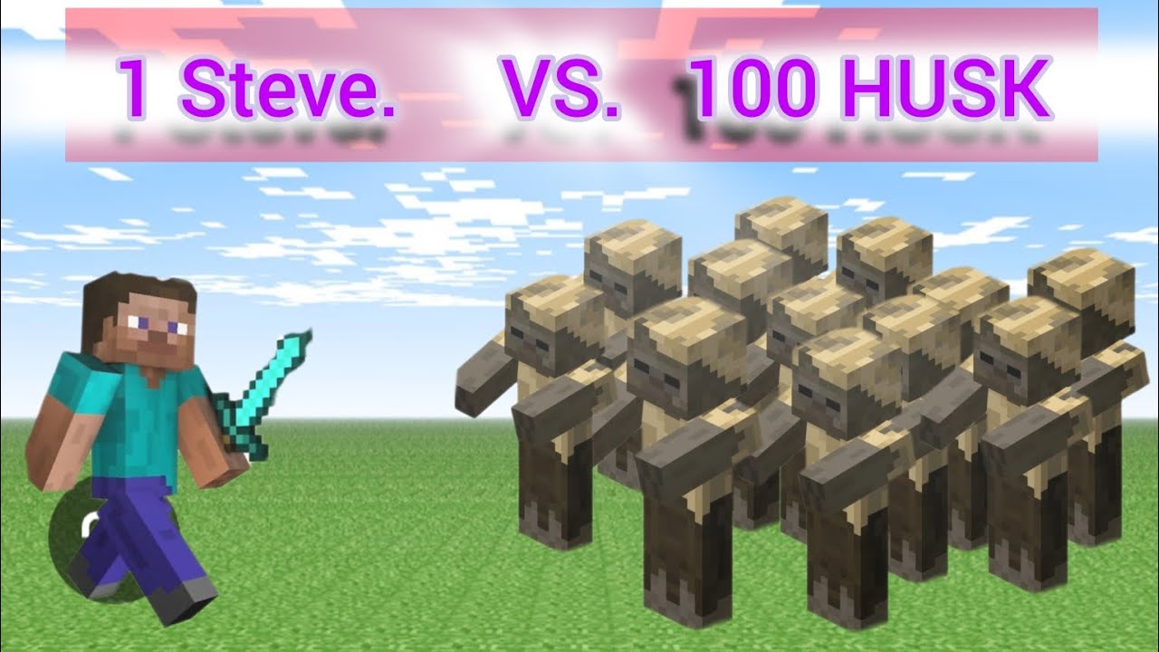STEVE VS 100 HUSK IN MINECRAFT #minecraft #100_MOBS_FIGHT - YouTube