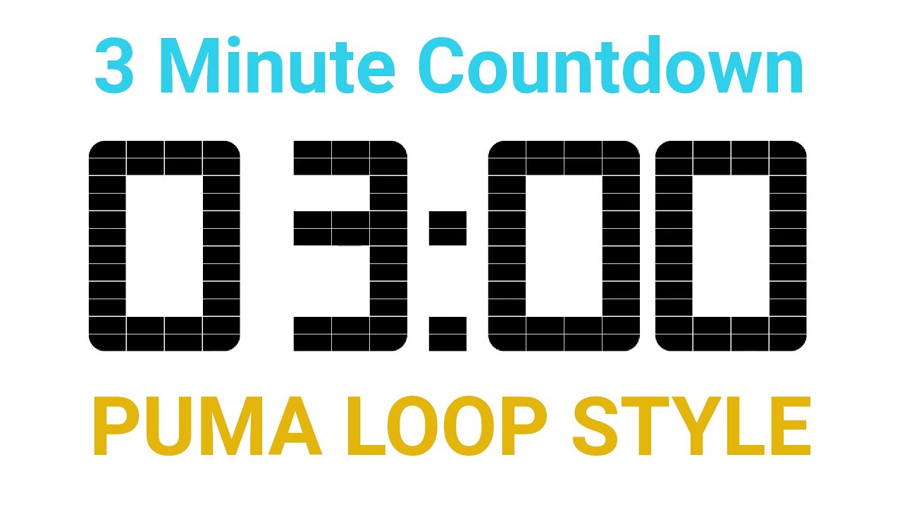 3 Minute Countdown Timer in Puma Loop Watch Style - YouTube