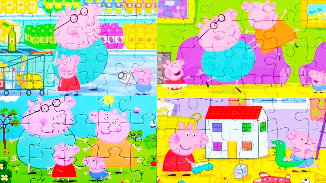 Peppa Pig Wooden Puzzles Compilation video for kids - YouTube
