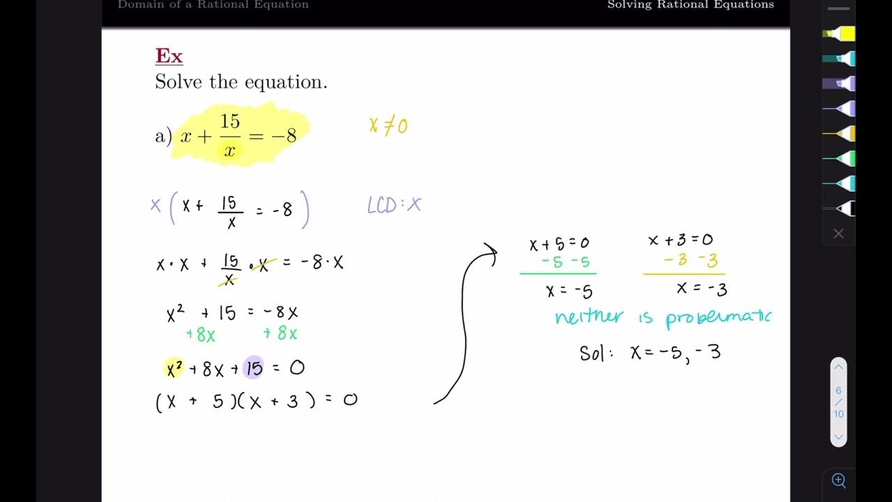6.4 - Equations with Rational Expressions - YouTube