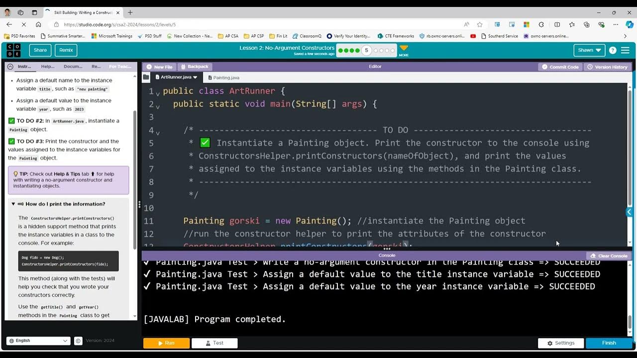 AP CSA - Unit 2 Lesson 2 - No Argument Constructors - YouTube
