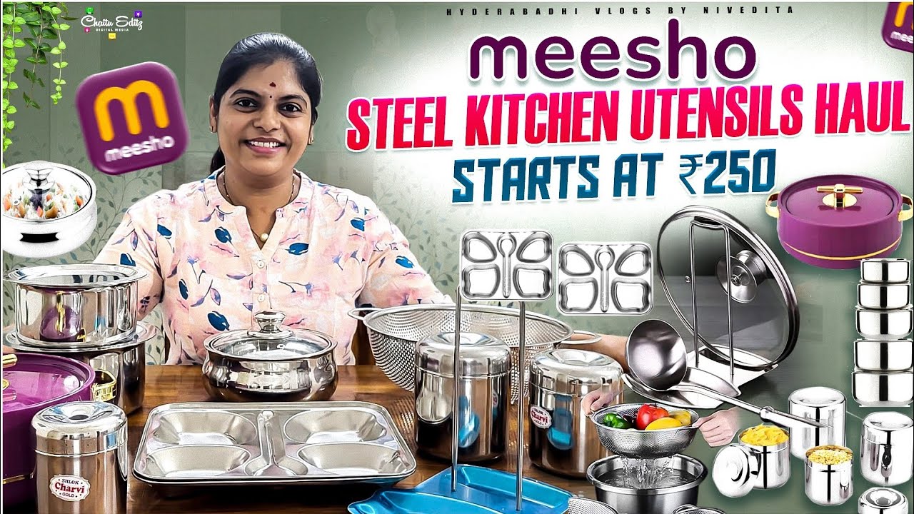 Unboxing New Kitchen Stainless Steel Utensils/meesho New Kitchen Finds ...