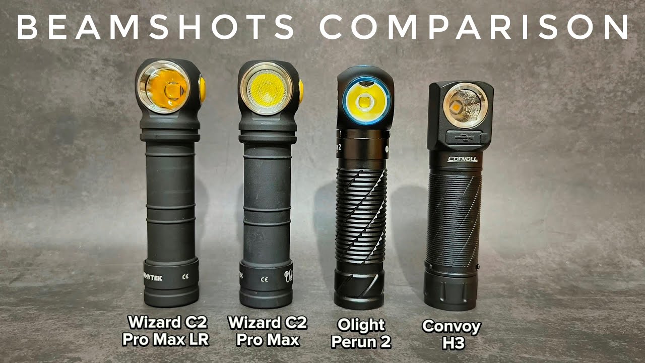 Top View Beamshots Comparison - Armytek Wizard C2 Pro Max LR (warm) vs ...
