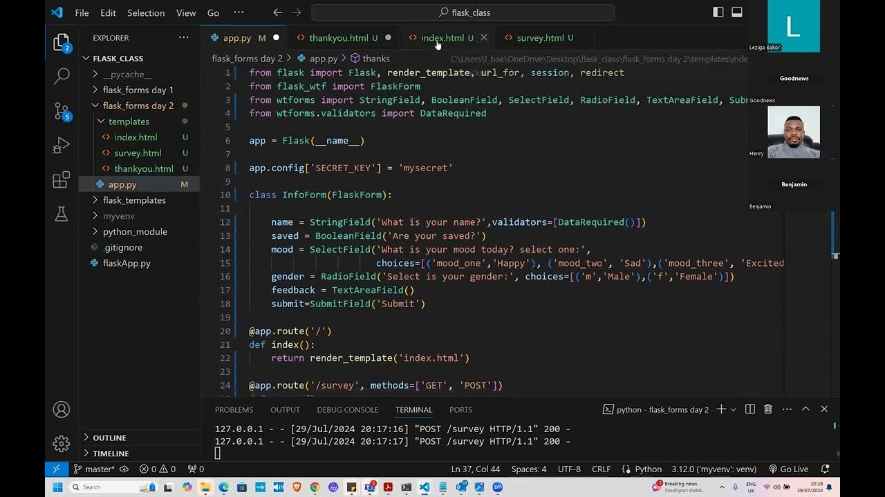 Flask Form 4 - YouTube