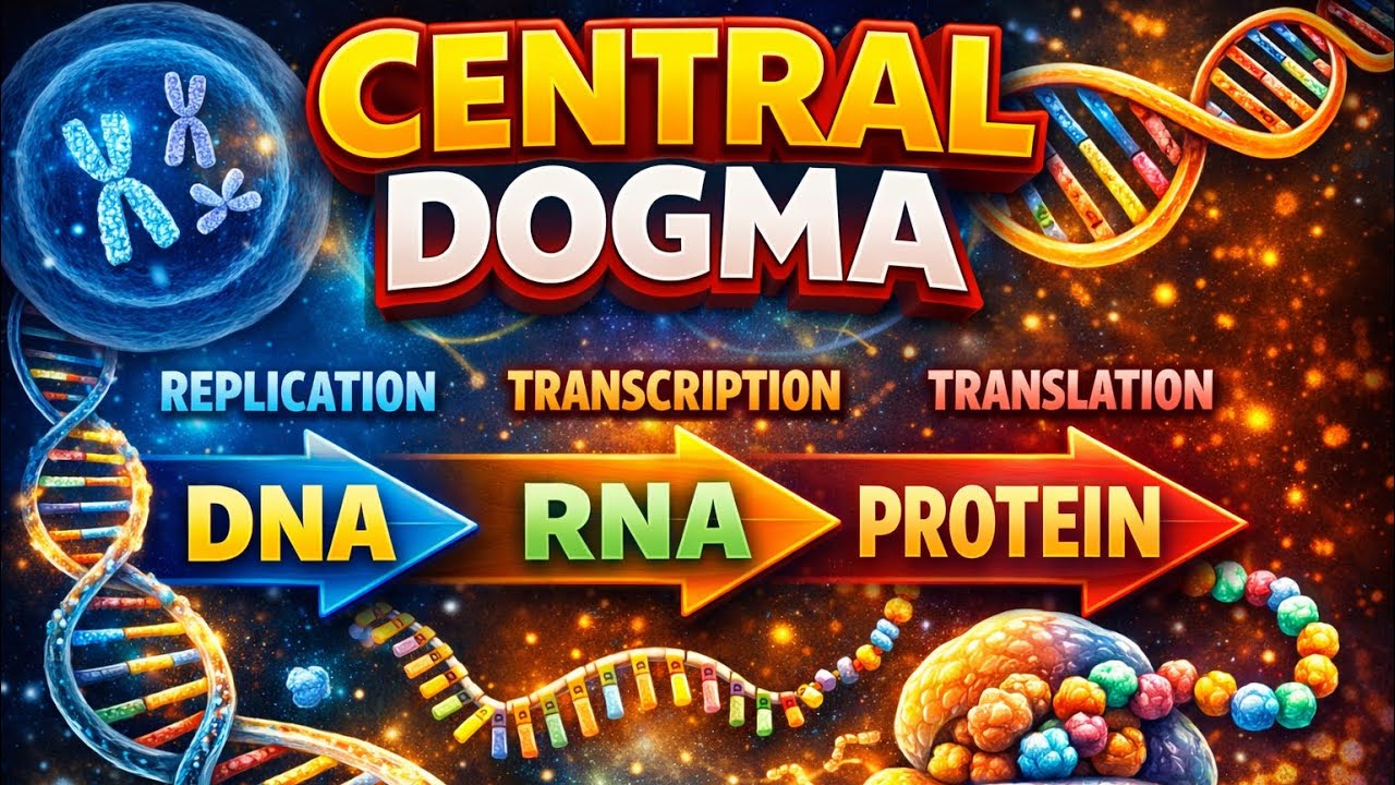 Central Dogma of Molecular Biology | DNA → RNA → Protein Explained ...