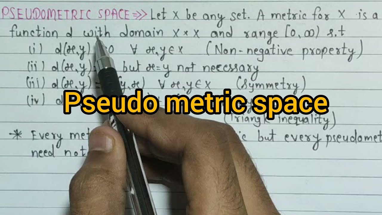 Pseudo metric space || Definition & example || metric space #2 - YouTube