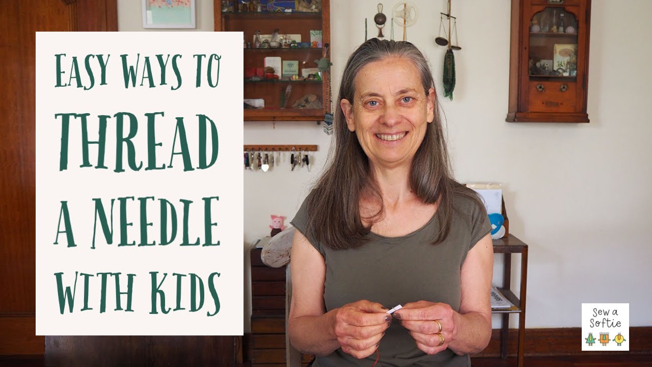 Easy ways to thread a needle with kids - YouTube