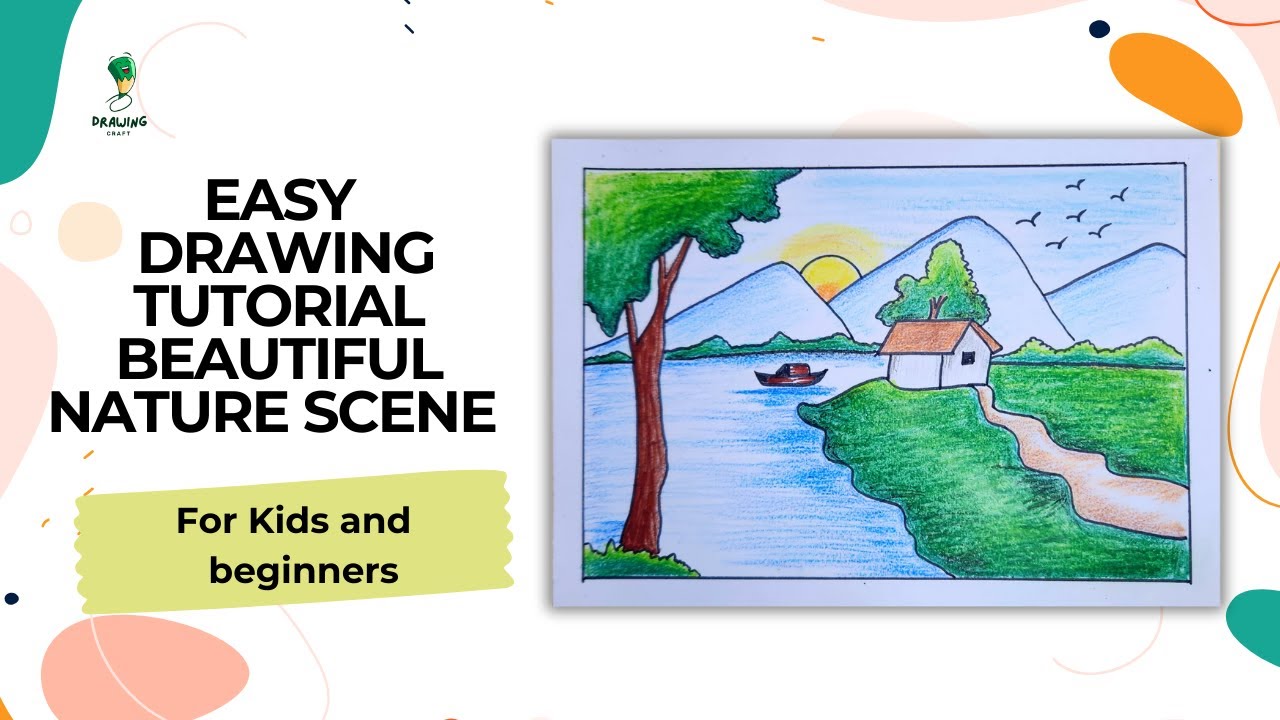 Easy Drawing Tutorial | Beautiful Nature Scene for Kids & Beginners ...