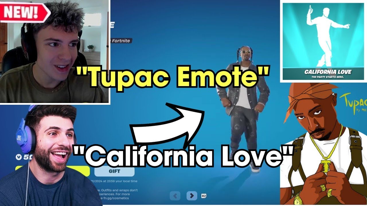 Streamers REACT TO Tupac Emote California Love in FORTNITE! - YouTube