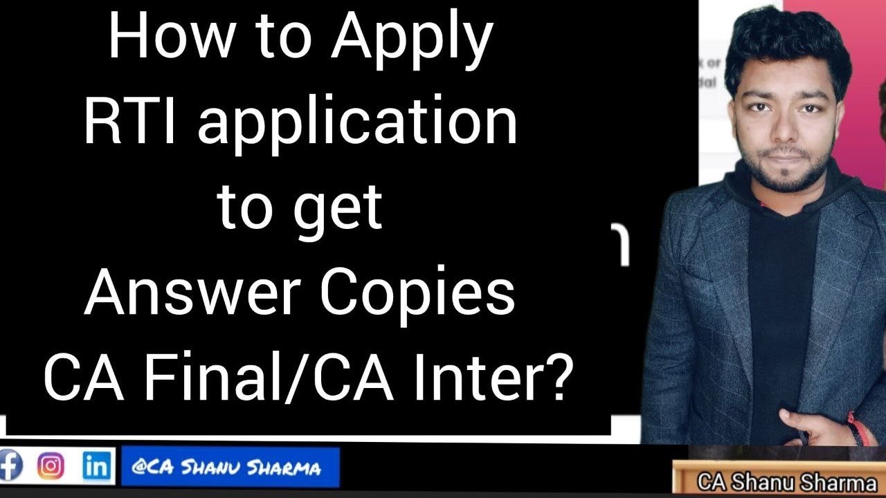 How to apply for answer copies via RTI | CA Final Result Nov 24 - YouTube