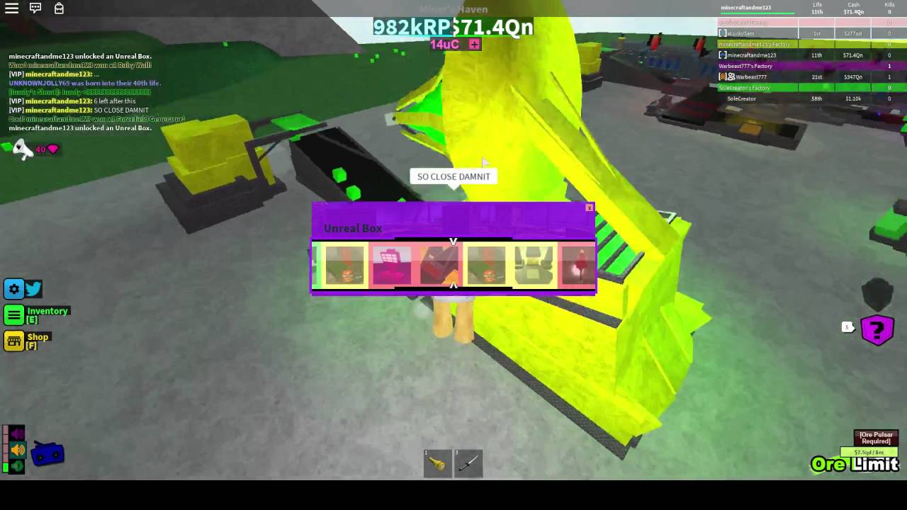Wasting money on uc and crates! ;-; | Roblox Miners Haven - YouTube