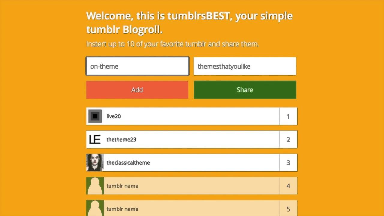 How to make a simple tumblr blogroll with tumblrsBEST - YouTube