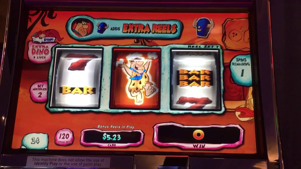 The Flintstones 3 reel slot machine Fred bonus - YouTube