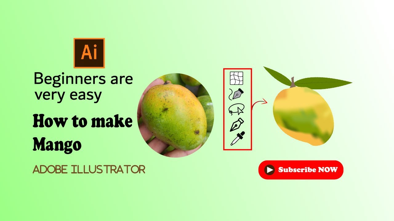 How to make Mango | Adobe Illustrator,How Beginners Can Easily Draw ...