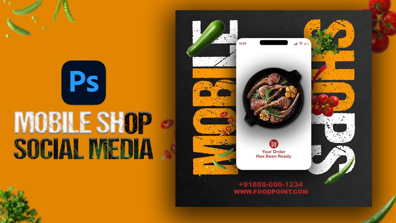 Social-Media Mobile Shops Banner | Adobe Photoshop - YouTube