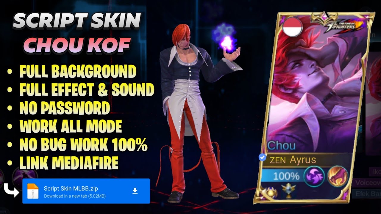 Script Skin Chou KOF No Password Terbaru!! Full Effect & Voice - Mobile ...