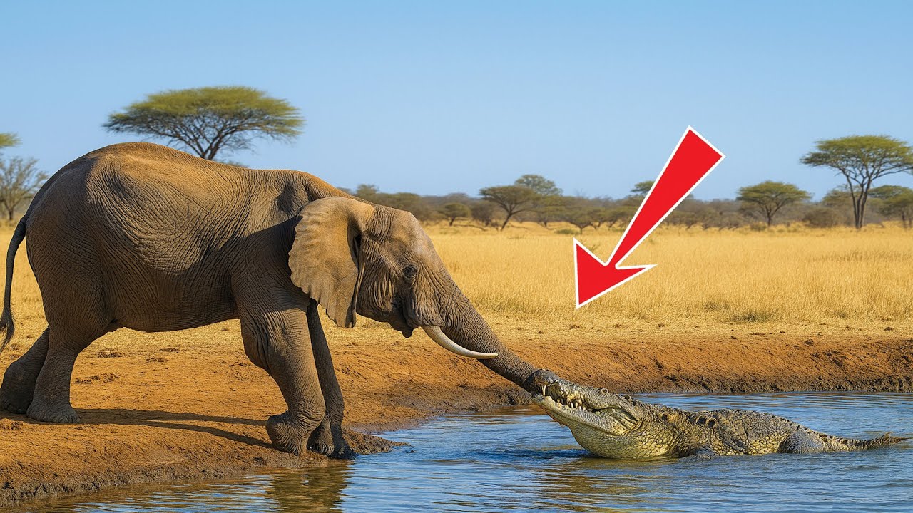 Life Million Years Ago: Elephant vs Crocodile - The Savage River Clash ...