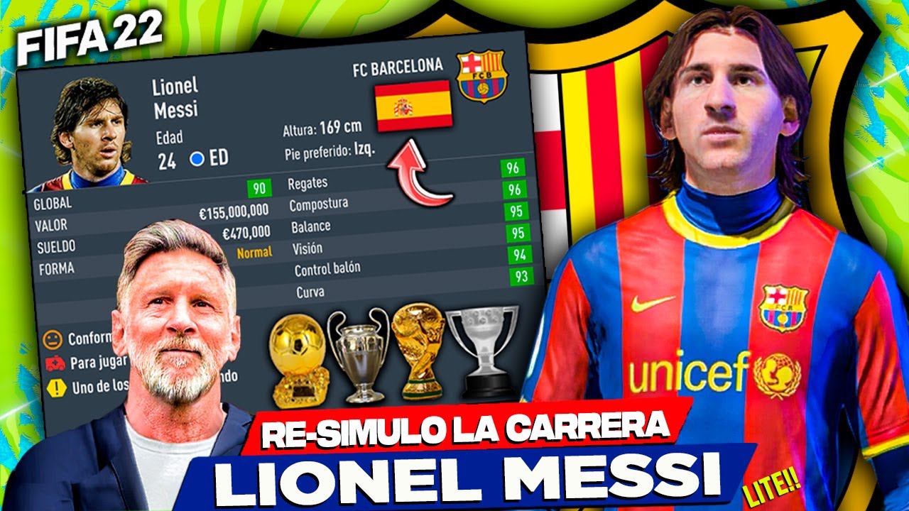RE-Simulo Su Carrera PERO como ESPAÑOL Lio Messi FIFA 22 Modo Carrera ...