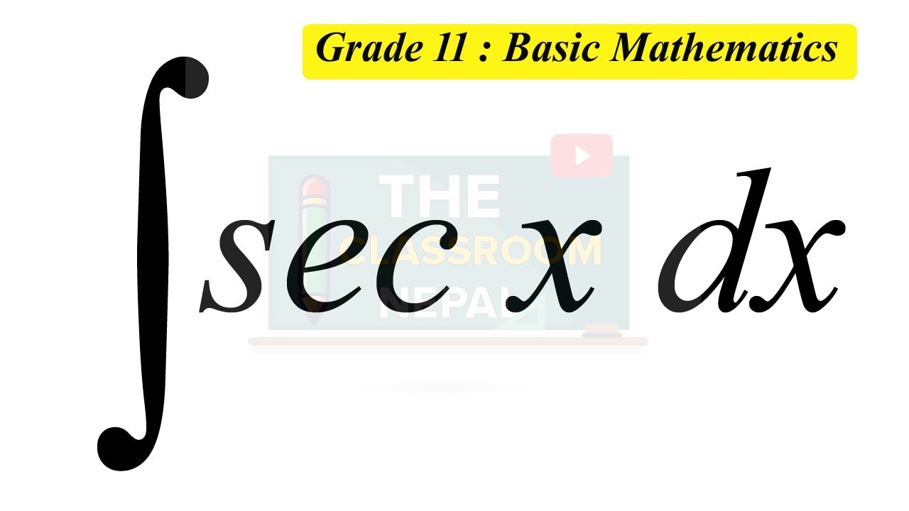 integral of sec x dx by substitution method || Class11-Antiderivatives ...