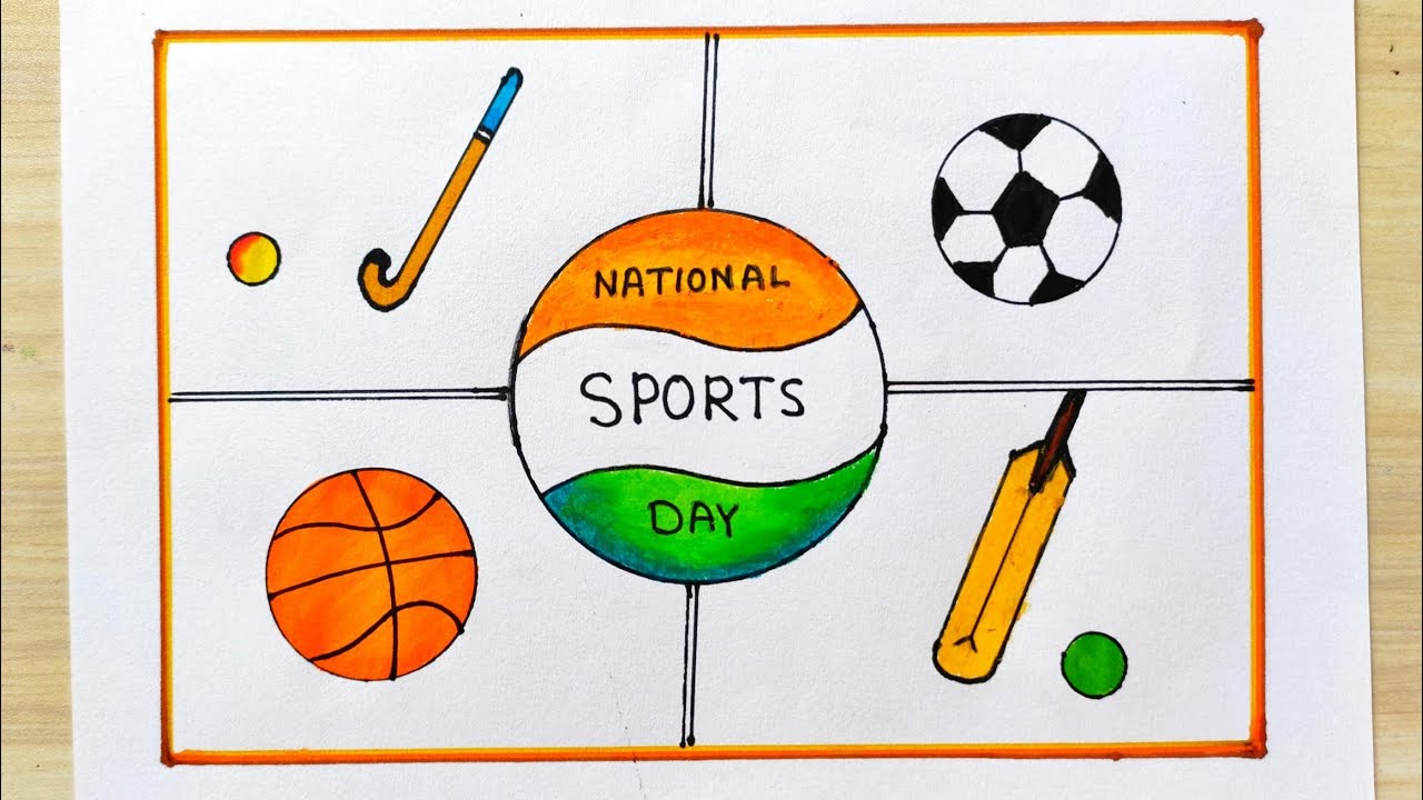 National Sports Day Celebration easy | Poster on National Sports Day ...