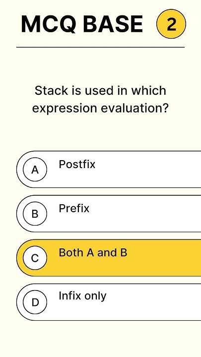 Stack MCQs in Data Structures (Part-3) | Applications | MCQ BASE #mcqs #quiz #mcqsseries - YouTube