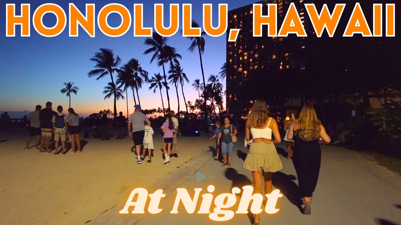 Honolulu, Hawaii at Night: A Walking Tour of Waikiki After Dark - YouTube