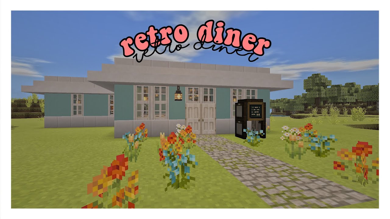 retro diner ; aesthetic minecraft speed build🎞📽 - YouTube