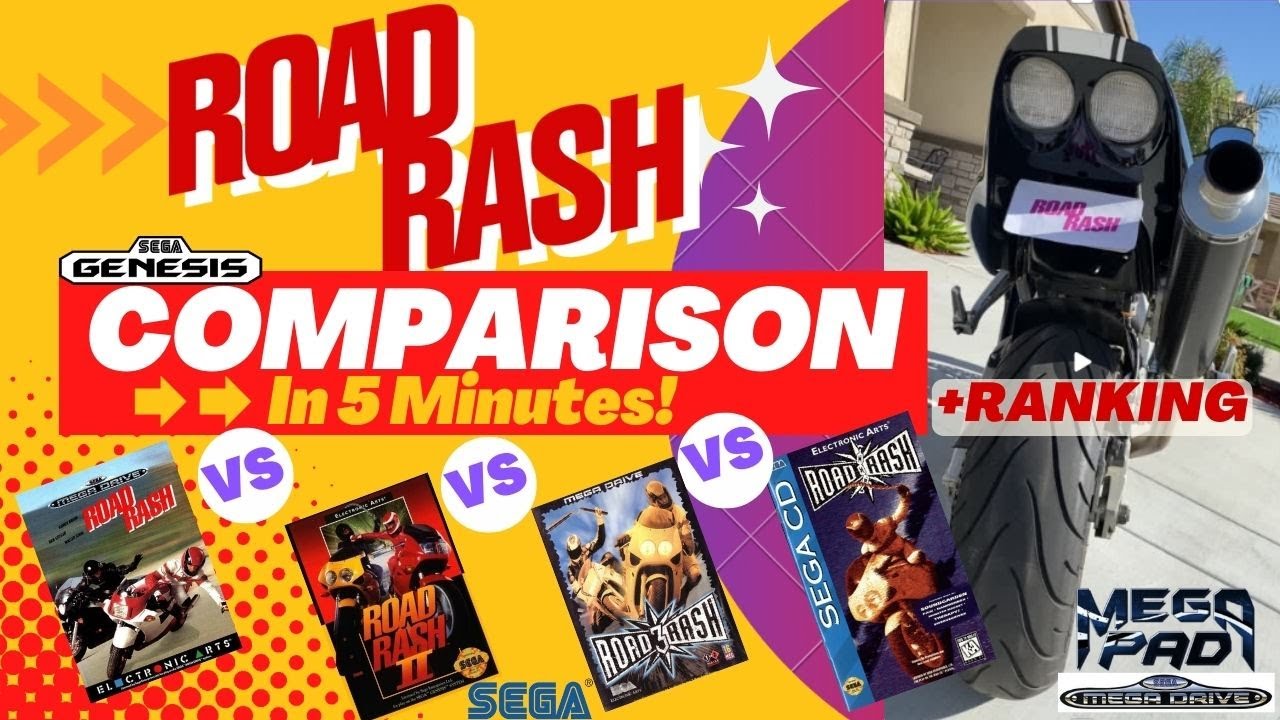 Road Rash 16 Bit Games Comparison + MY Ranking *5 Minutes* Genesis ...