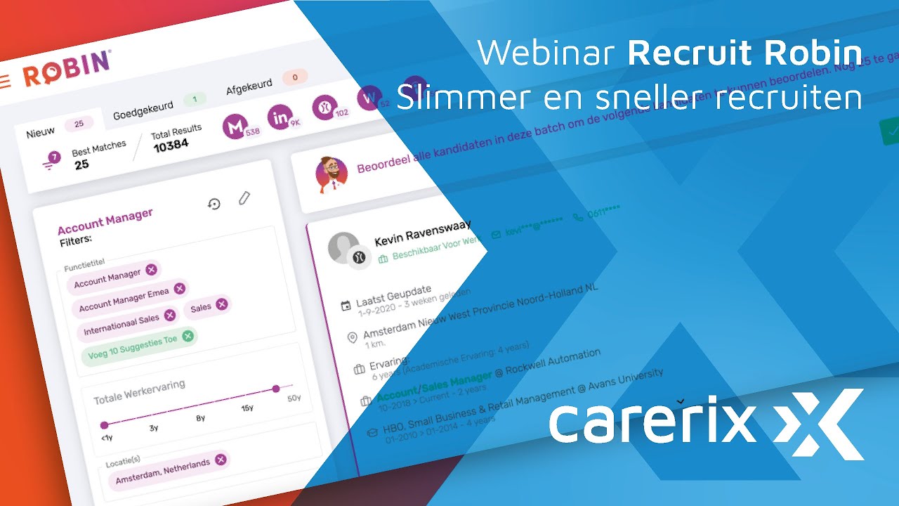 Webinar: Recruit Robin x Carerix – Slimmer en sneller recruiten - YouTube