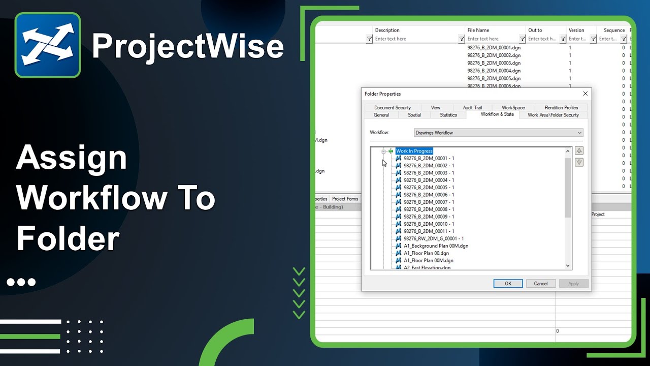 Lesson 2 Assigning Workflow To Documents In Projectwise Explorer Youtube