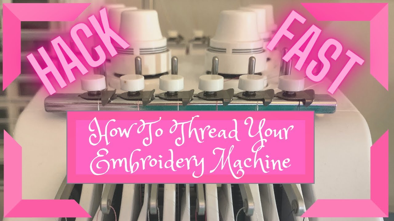 How to Thread your Embroidery Machine - Fast Hack Tie off Method - YouTube