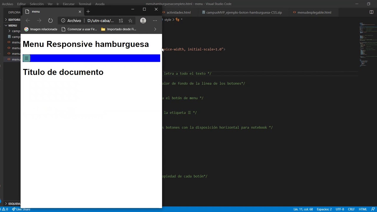 Menú hamburguesa con HTML y CSS - YouTube
