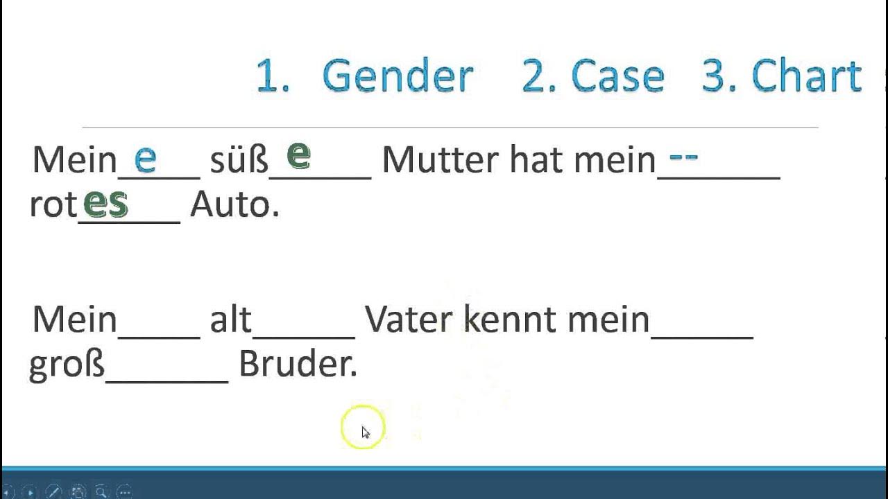 German Grammar: Adjective Endings After EIN Words - YouTube