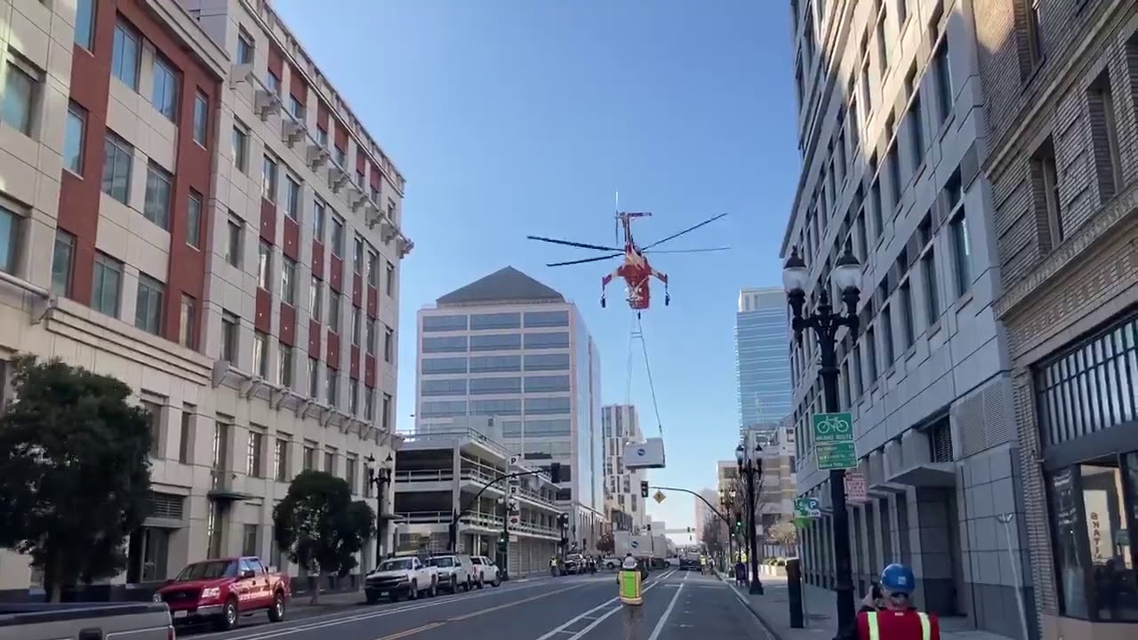 Skycrane Cargo Helicopter Accident, Downtown Oakland, 9th Jan 2021 ...
