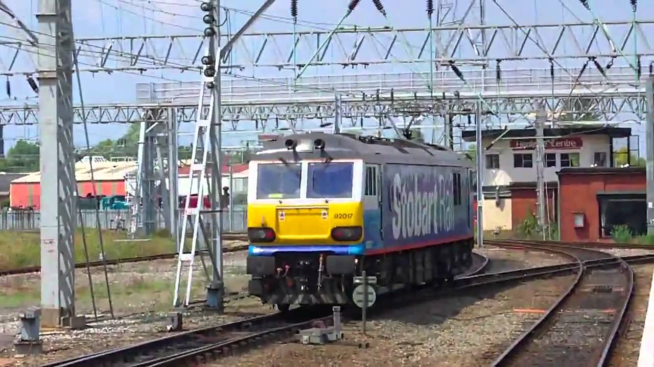class 92 stobart rail departs crewe - YouTube
