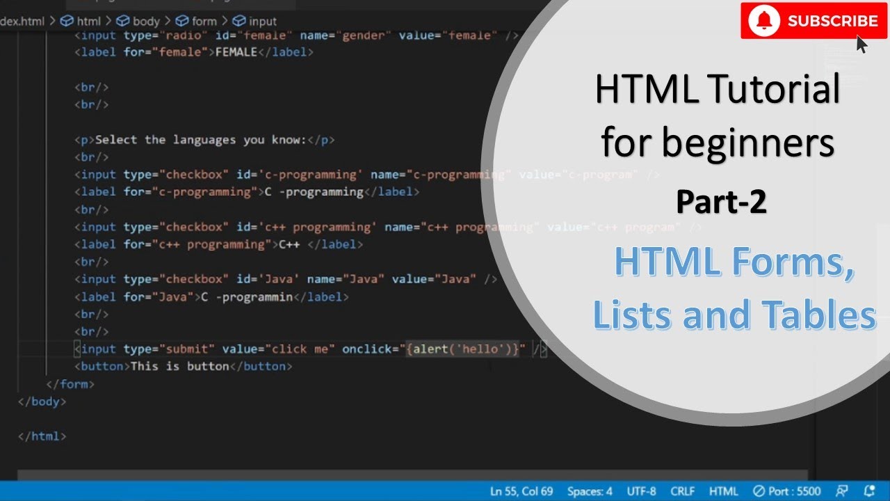 03 Html Tutorial Html Forms Tables Ordered Lists And Unordered