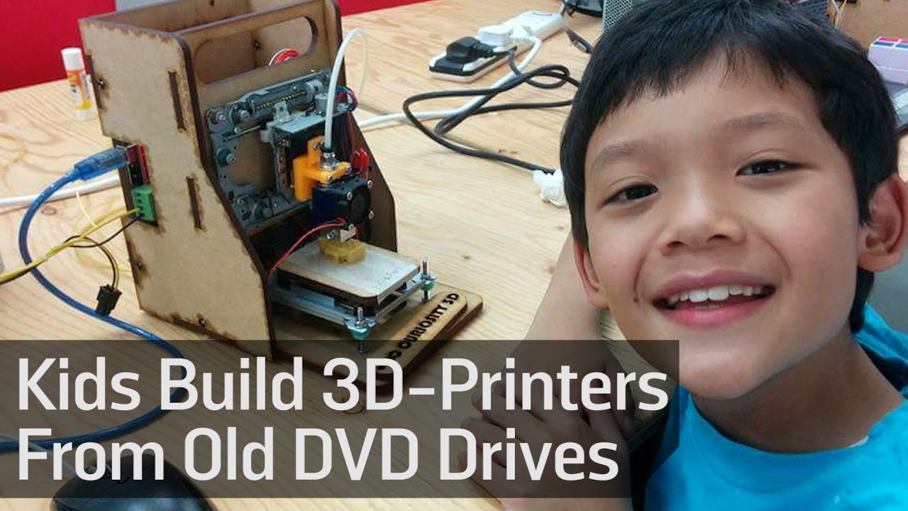 Kids Build 3D-Printers From Old DVD Drives - YouTube