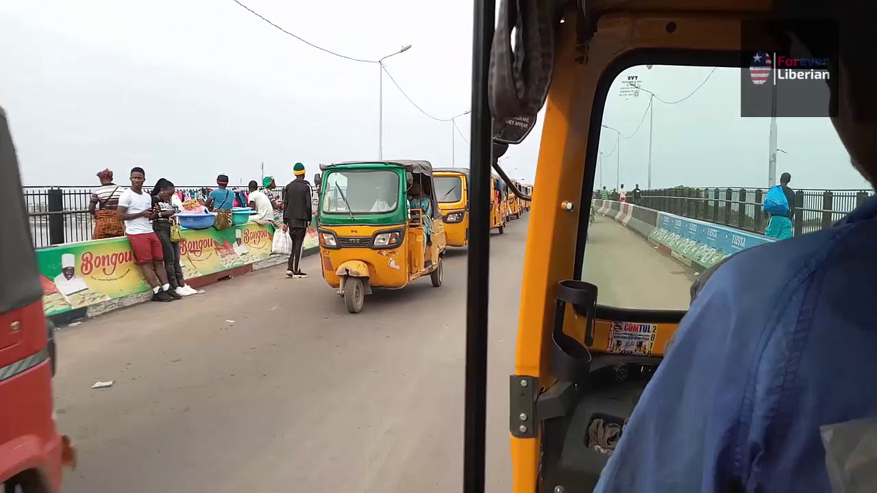 Water side bridge drive day Monrovia Liberia - YouTube