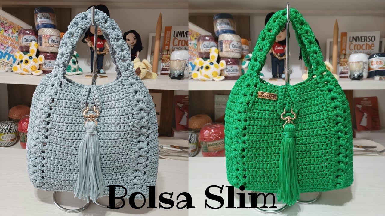Bolsa de crochê Slim - YouTube