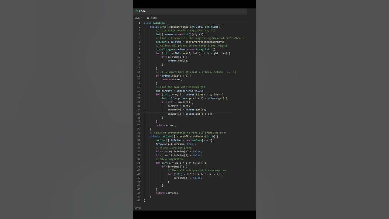 2523 Closest Prime Numbers in Range - YouTube