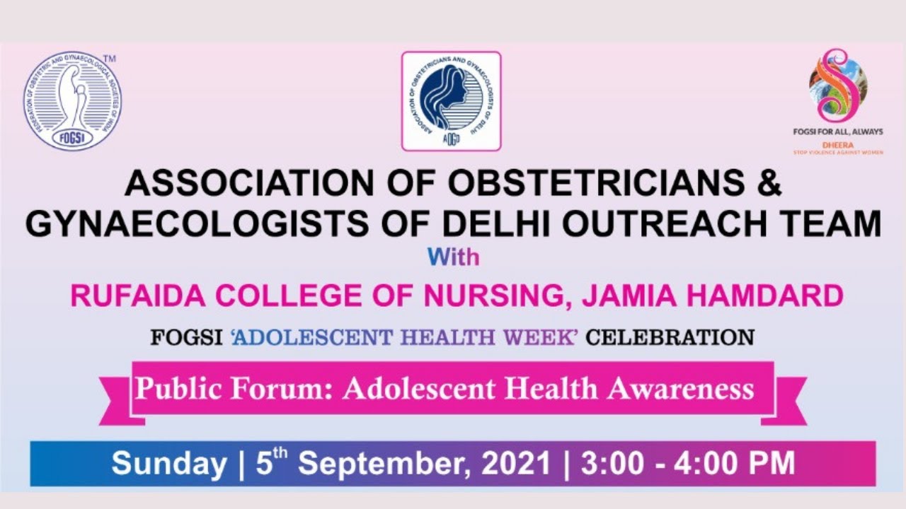 AOGD Public Forum - Adolescent Health Awareness | 5th September 2021 ...