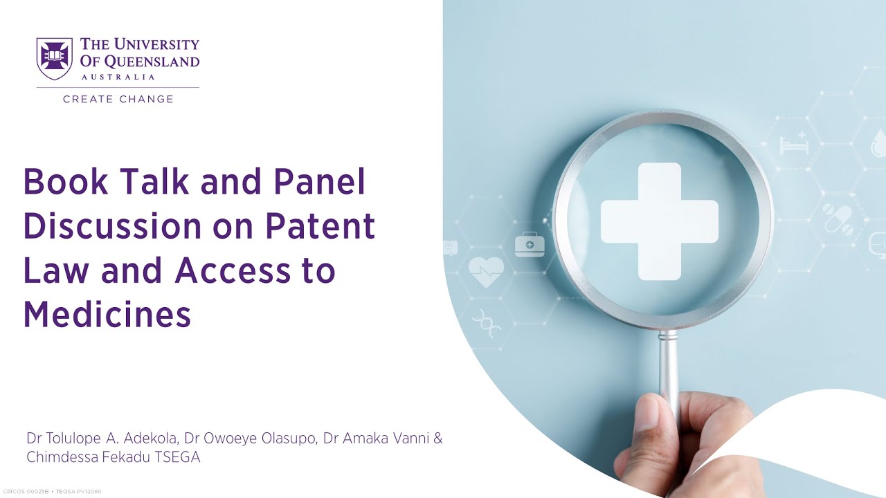 Book Talk and Panel Discussion on Patent Law and Access to Medicines ...