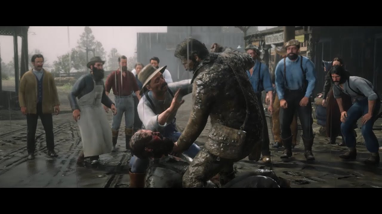 Red Dead Redemption 2 - Epic Bar Fight & Tommy Boss Battle - YouTube