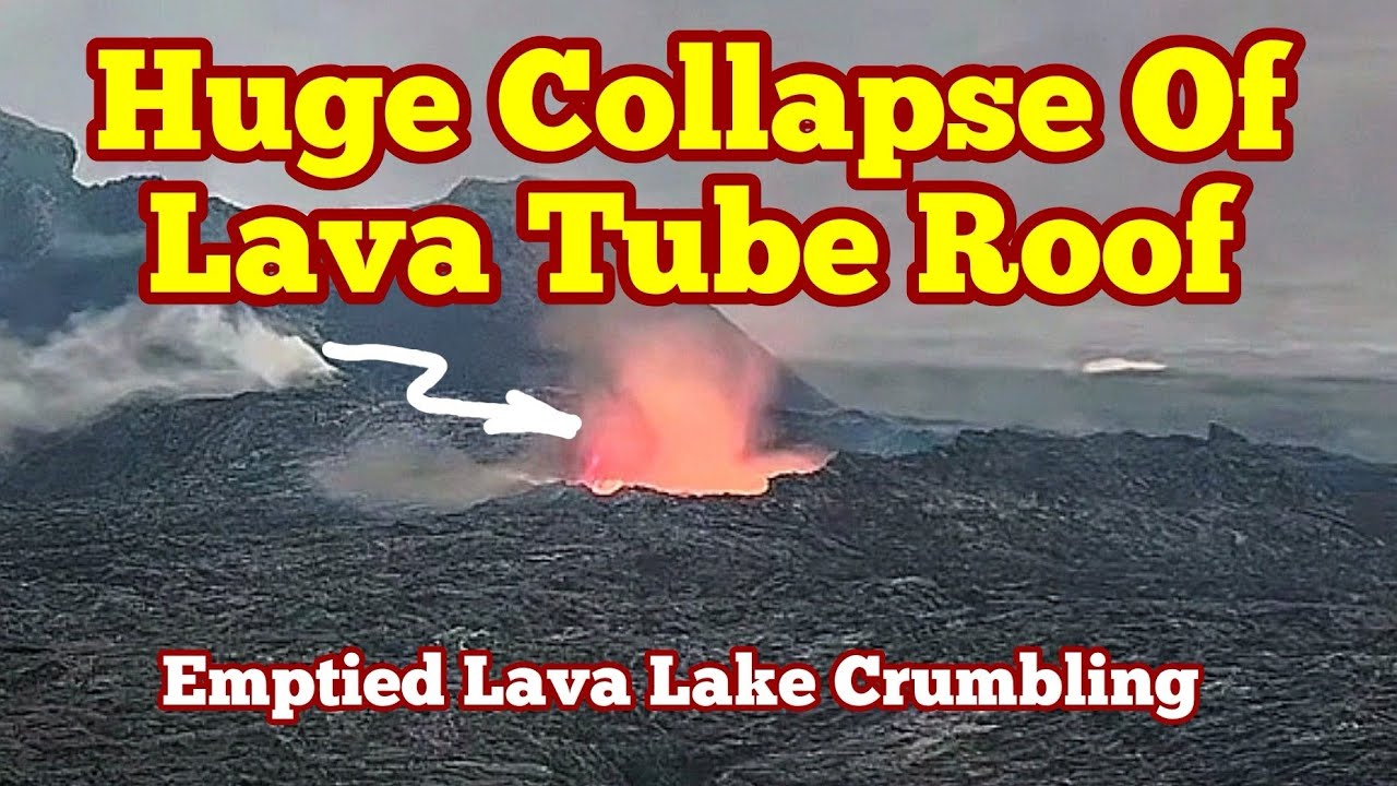 Huge Collapse Of Lava Tube, Emptied Lava Lake Is Crumbling, Iceland ...
